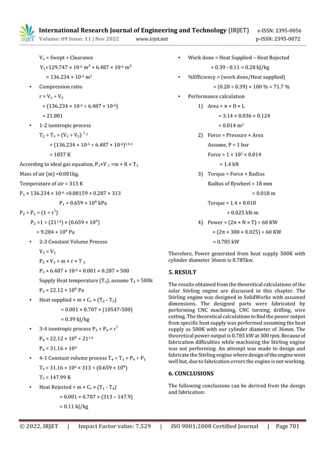 DESIGN AND FABRICATION OF ALPHA STIRLING ENGINE | PDF | Physics | Science