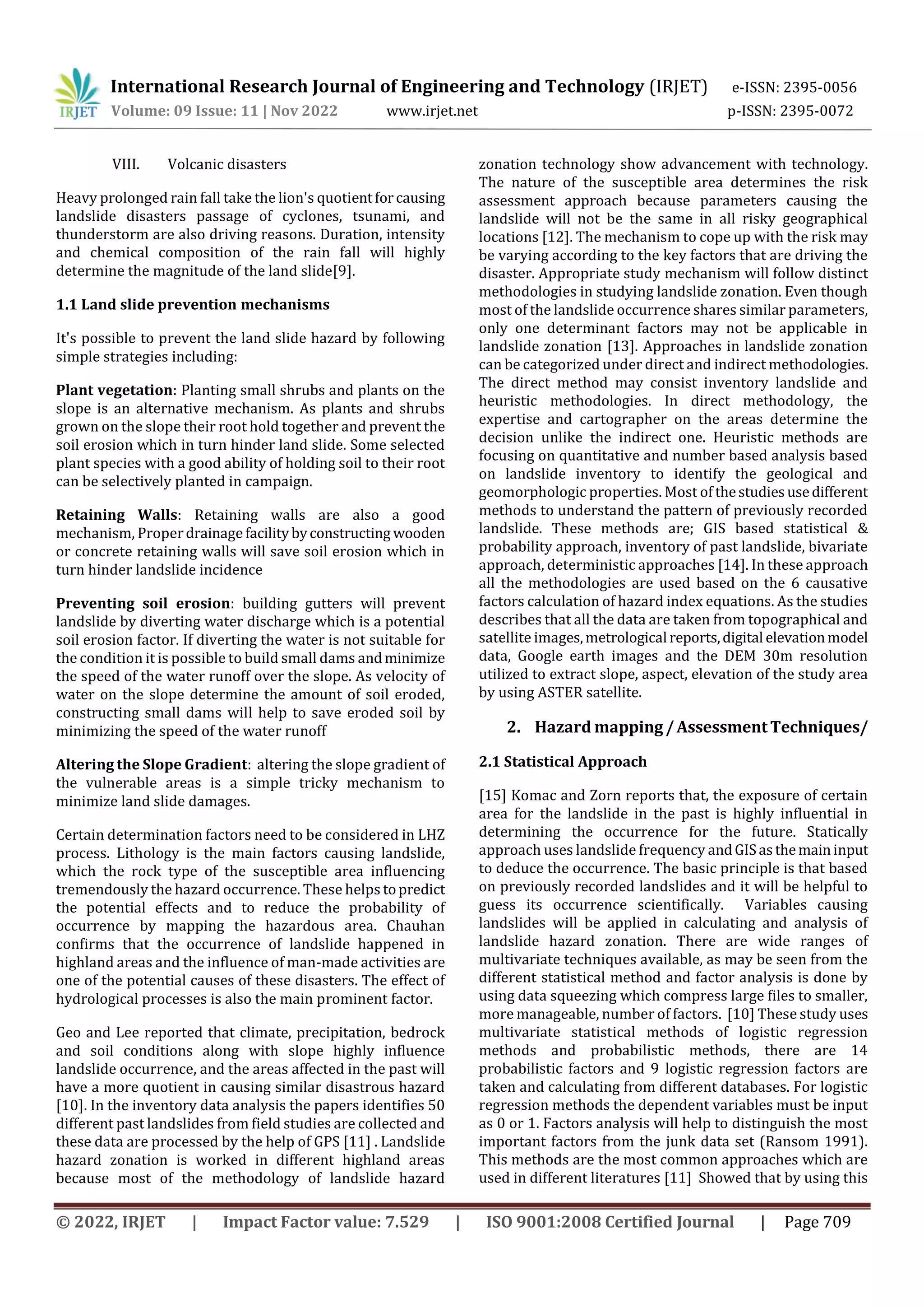 Landslide hazard zonation and evaluation using GIS and remote sensing: A Review | PDF