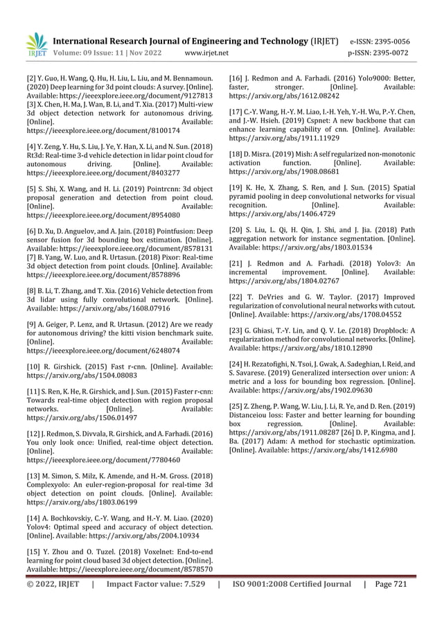 Real-time 3D Object Detection on LIDAR Point Cloud using Complex- YOLO V4 | PDF