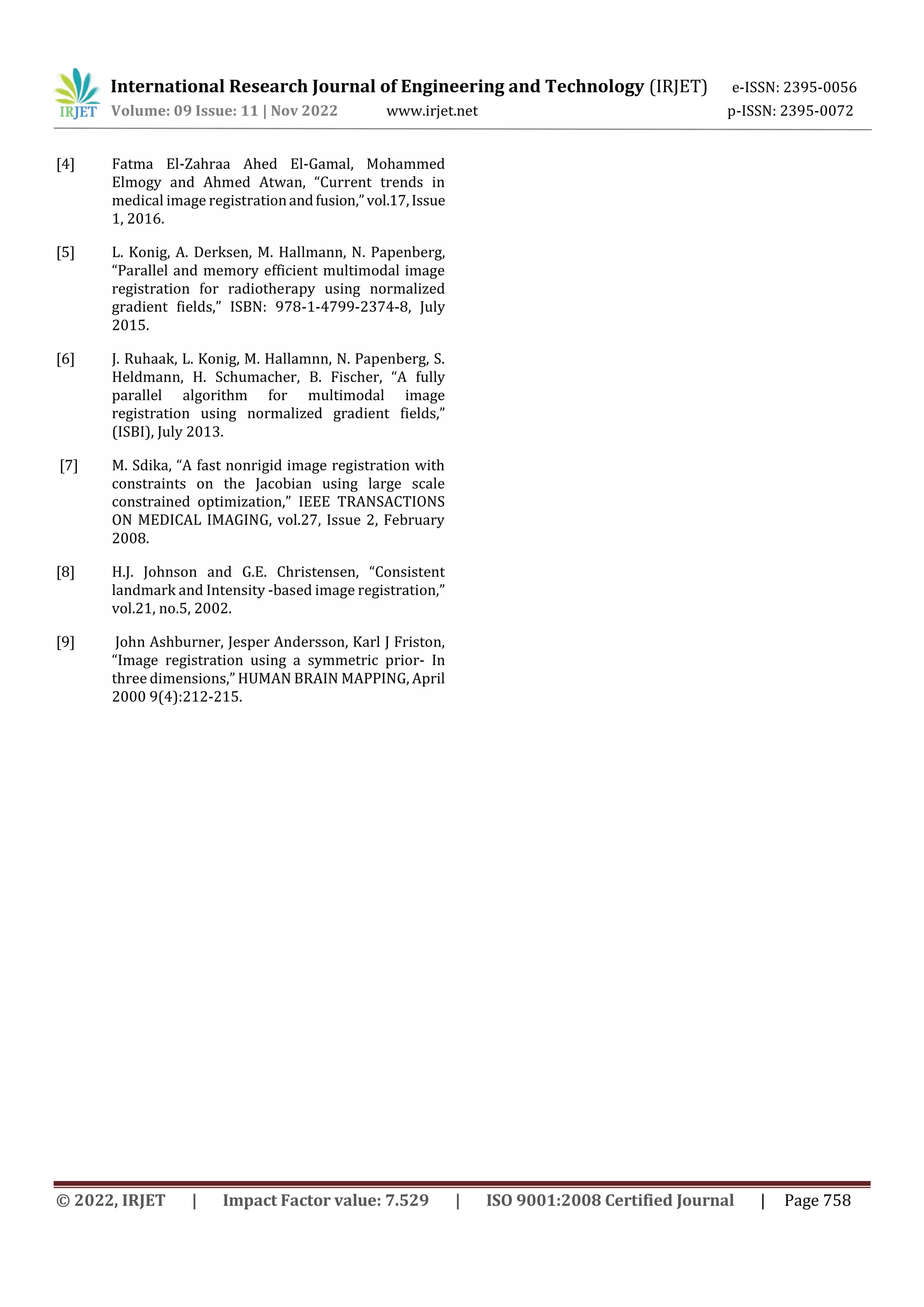 DEVELOPMENT OF FAST AND ROBUST IMAGE REGISTRATION METHOD USING DISTANCE MEASURES FOR IMPROVED ...