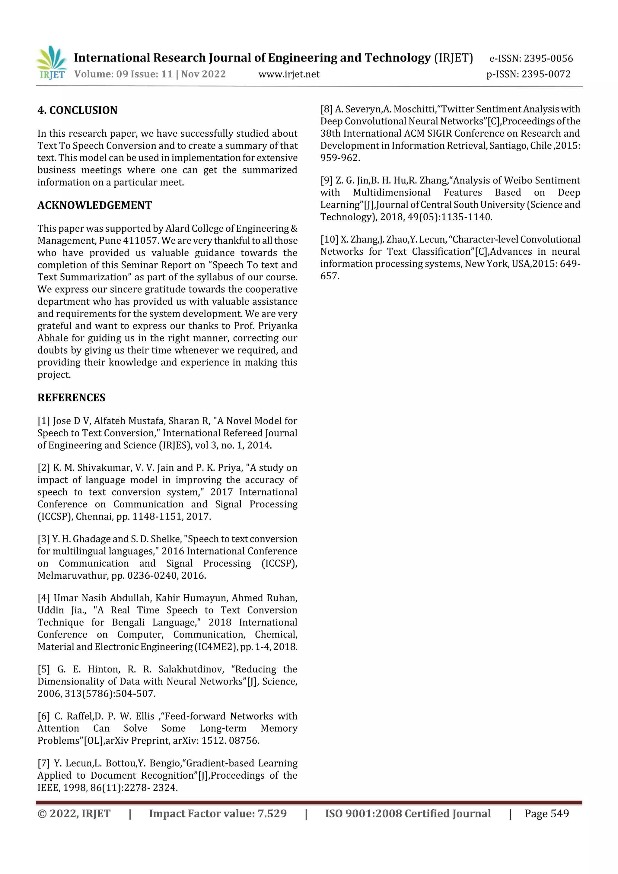 Text Summarization and Conversion of Speech to Text | PDF | Desktop Publishing | Computer ...