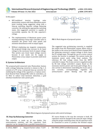 A New Voltage Balancing Converter for Neutral Point Clamped Multilevel Inverter with Fuzzy MPPT ...