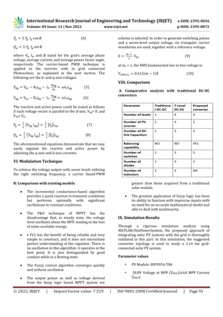 A New Voltage Balancing Converter for Neutral Point Clamped Multilevel Inverter with Fuzzy MPPT ...