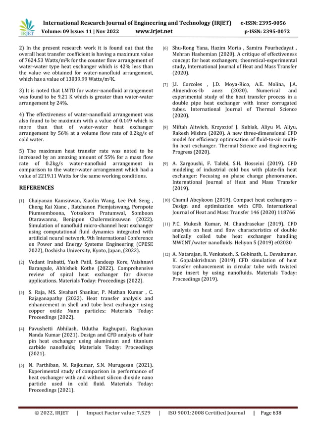 Comparative computational performance Analysis of shell and tube heat exchanger with and without ...
