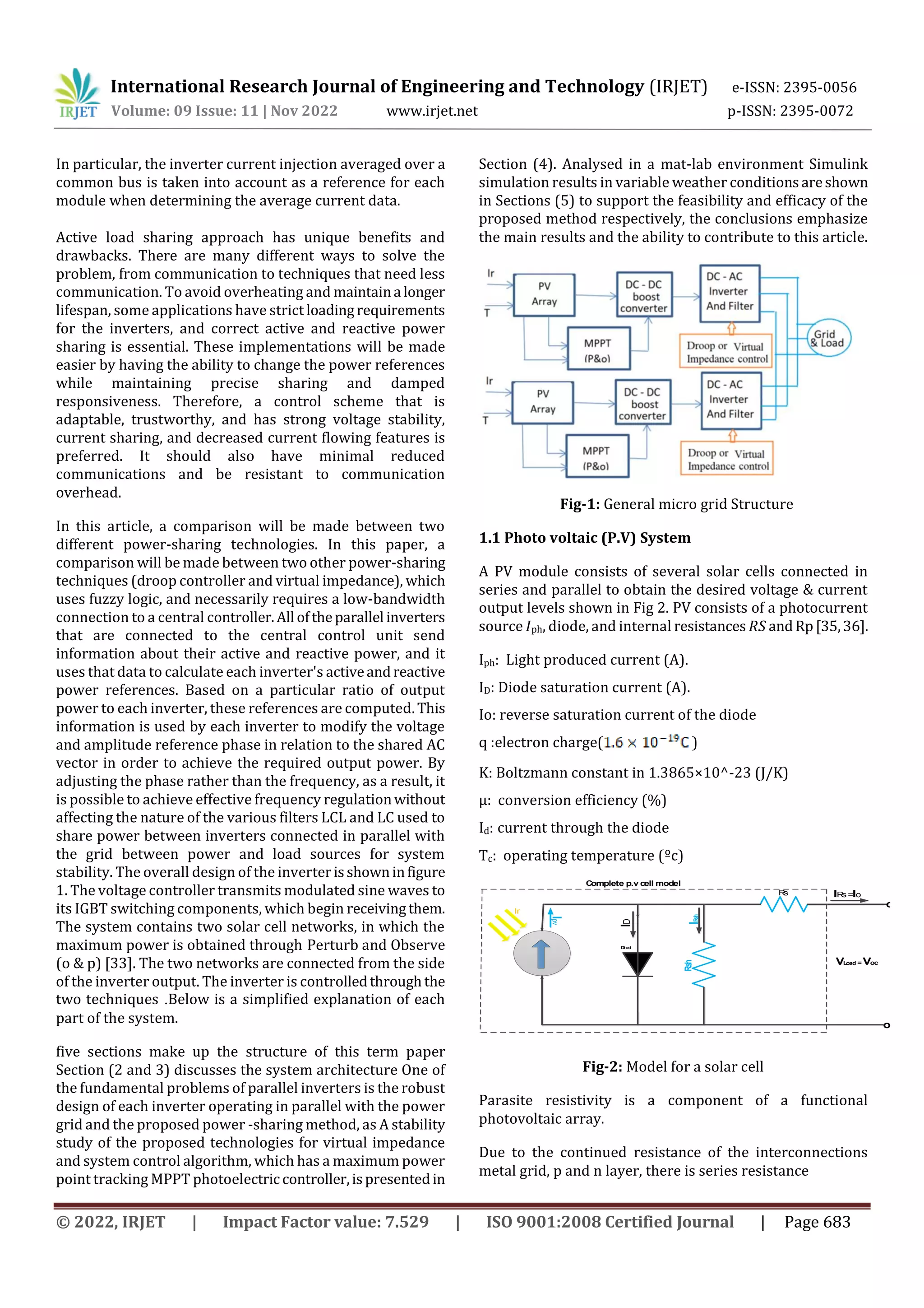 Power-Sharing of Parallel Inverters in Micro-Grids via Droop control and Virtual Impedance | PDF