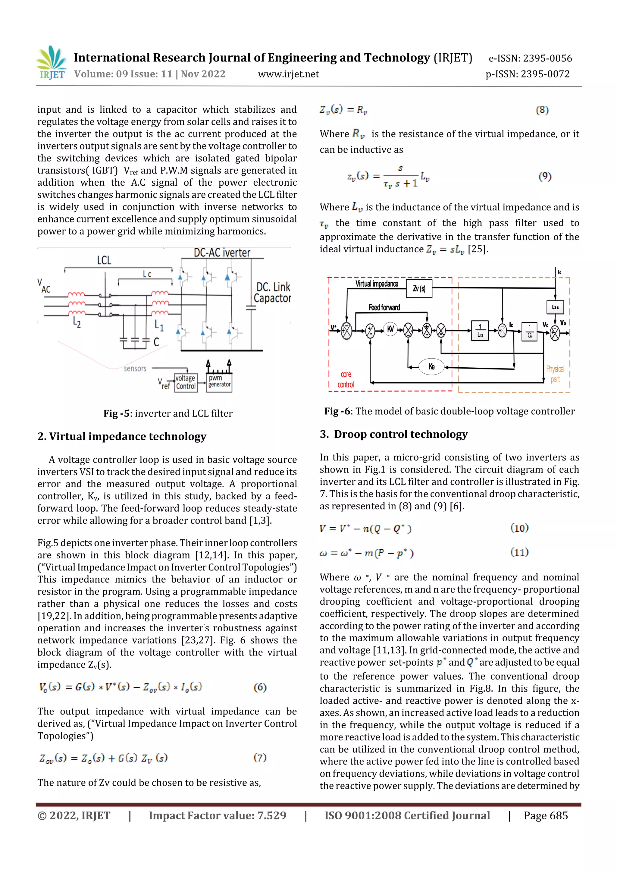 Power-Sharing of Parallel Inverters in Micro-Grids via Droop control and Virtual Impedance | PDF