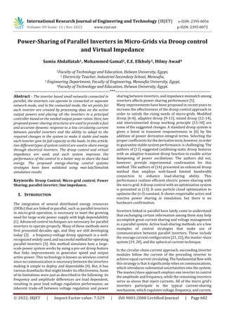 Power-Sharing of Parallel Inverters in Micro-Grids via Droop control and Virtual Impedance | PDF