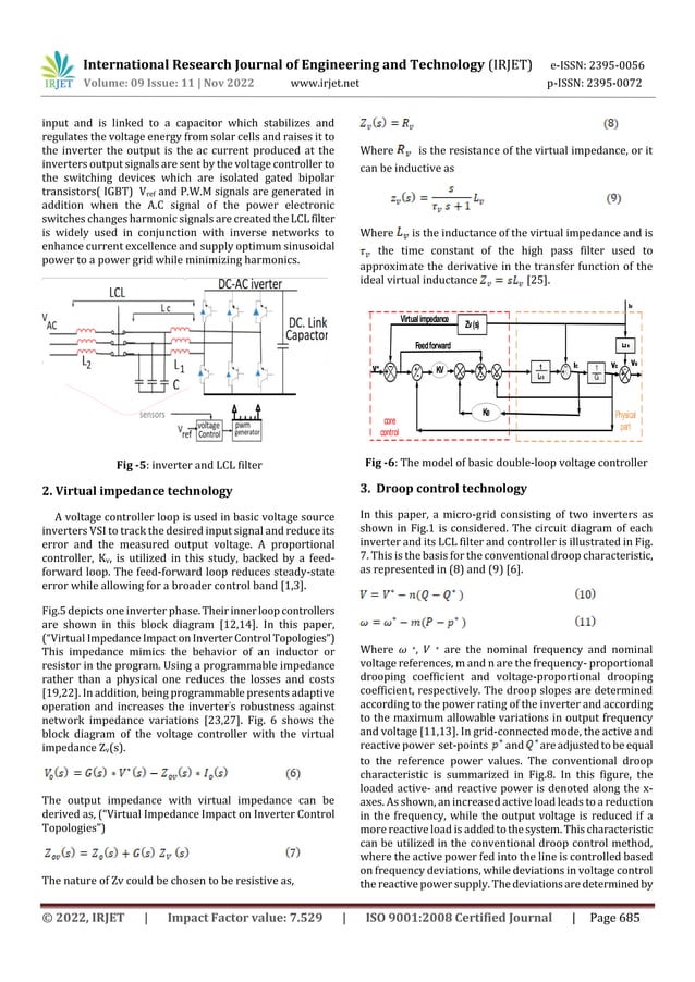 Power-Sharing of Parallel Inverters in Micro-Grids via Droop control and Virtual Impedance | PDF