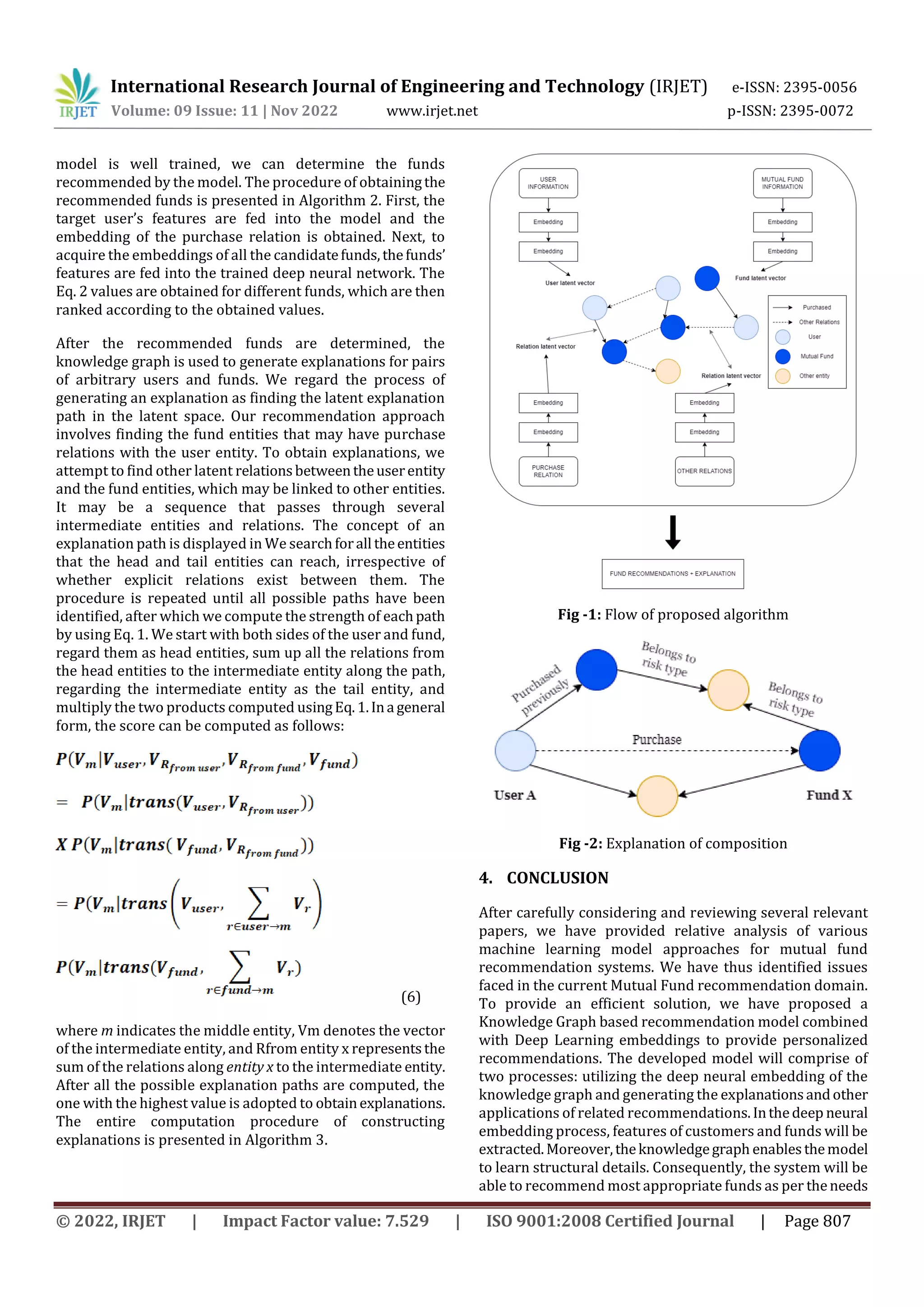 MUTUAL FUND RECOMMENDATION SYSTEM WITH PERSONALIZED EXPLANATIONS | PDF