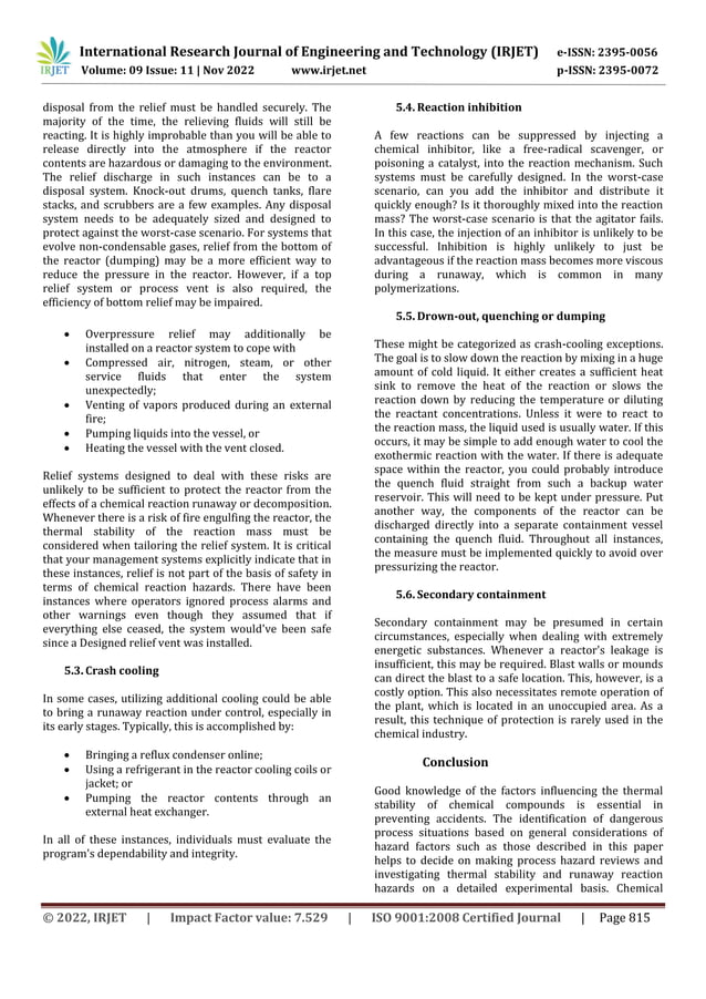 Chemical Reaction Hazards – Safety Precaution & Thermal Runaway ...