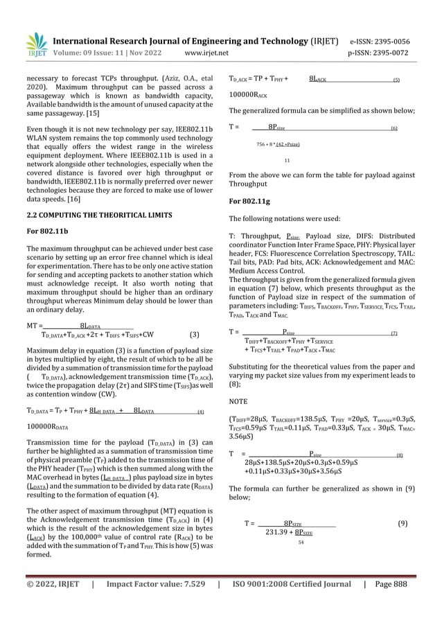 Comparative analysis of 802.11b&g WLAN systems based on Throughput metric | PDF