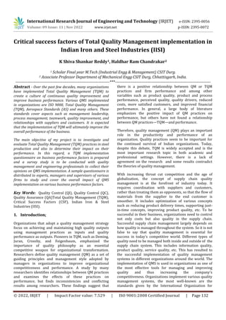 Critical success factors of Total Quality Management implementation in ...