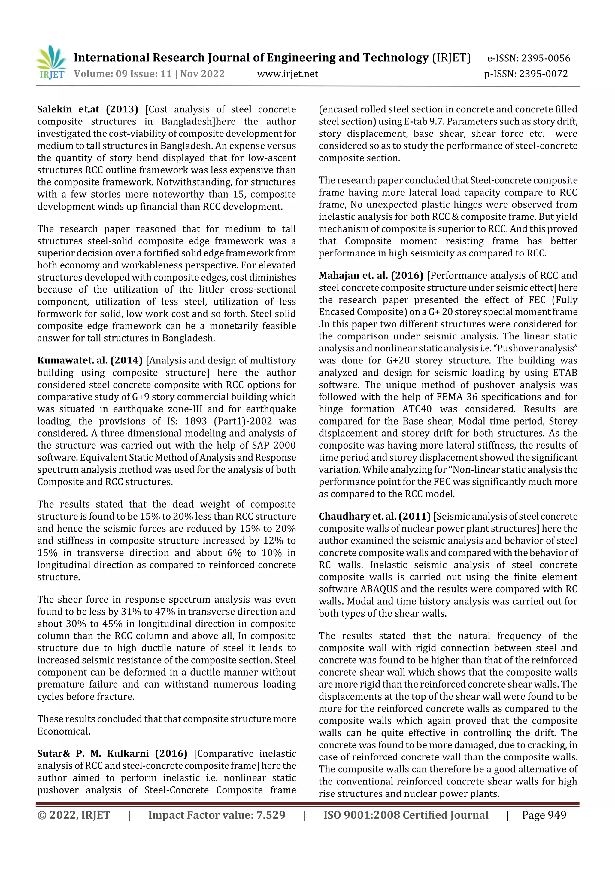 Analysis of a High Rise Building Frame under Wind Pressure Considering Steel RCC Composite ...