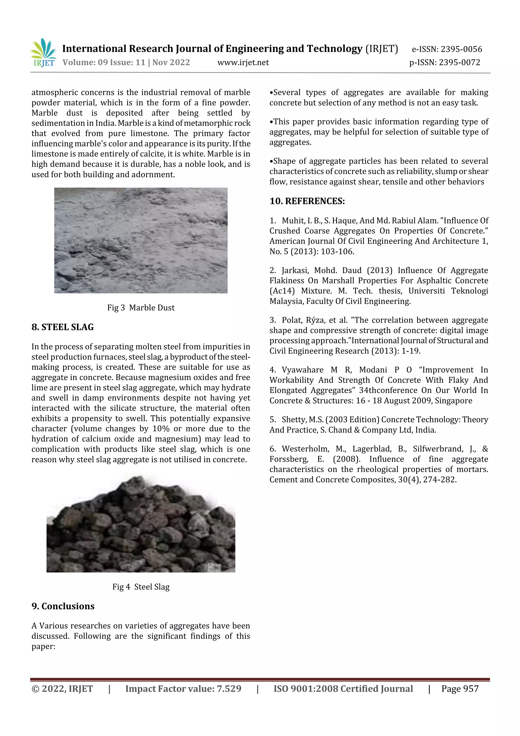 Influence of Diverse Aggregates on Concrete Characteristics | PDF