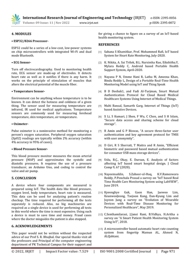 Survey on IoT Based Health Monitoring System: “IoT Based Biomedical ...