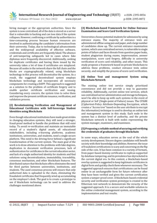 Survey on SkillVio: Skill Verification System Using Blockchain | PDF