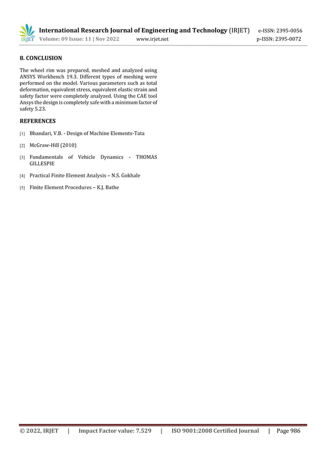 Meshing and Analysis of Vehicle Wheel Rim | PDF