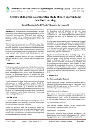 Sentiment Analysis: A comparative study of Deep Learning and Machine ...