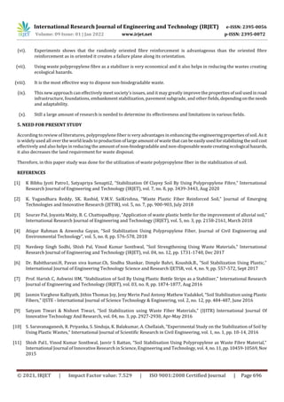 REVIEW ON STABILIZATION OF SOIL USING POLYPROPYLENE FIBER WASTE | PDF