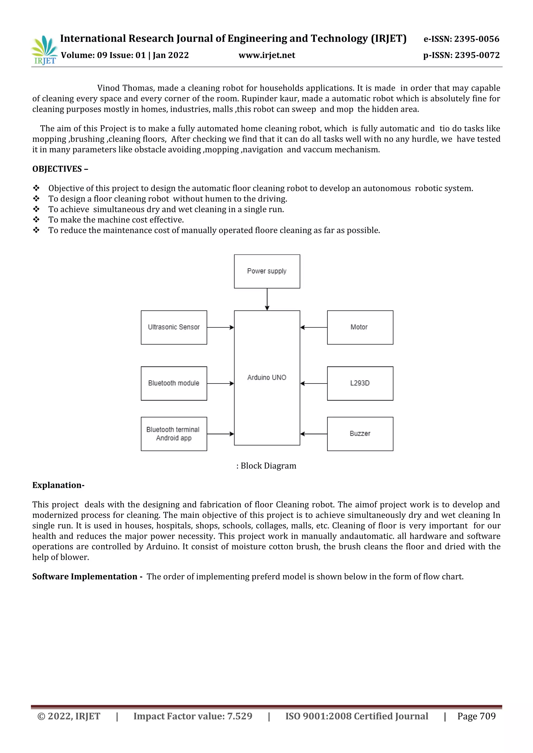 SMART FLOOR CLEANING ROBOT USING ANDROID | PDF