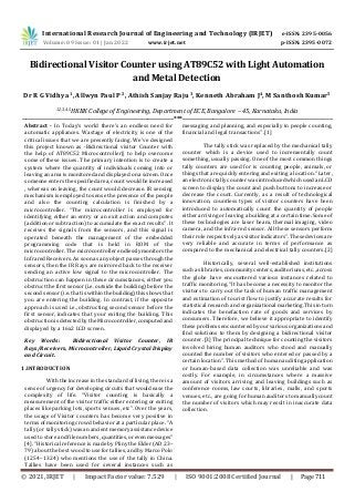 Bidirectional Visitor Counter using AT89C52 with Light Automation and Metal Detection | PDF