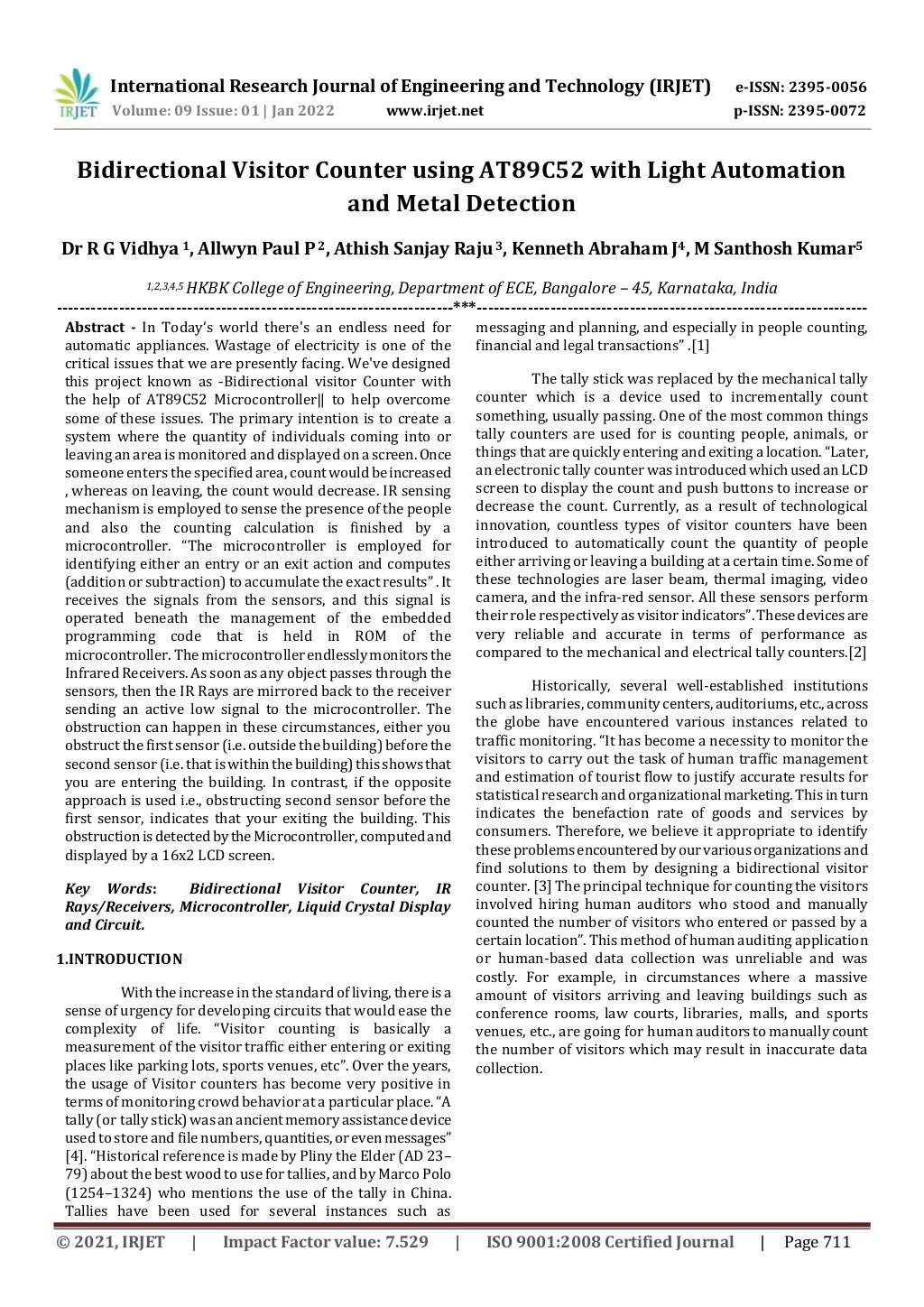 Bidirectional Visitor Counter using AT89C52 with Light Automation and ...