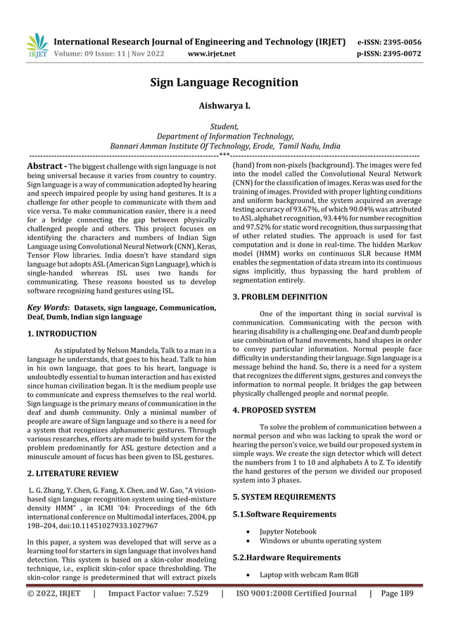 Sign Language Recognition | PDF