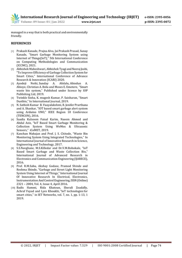 IOT BASED TOOL GARBAGE MONITORING SYSTEM | PDF