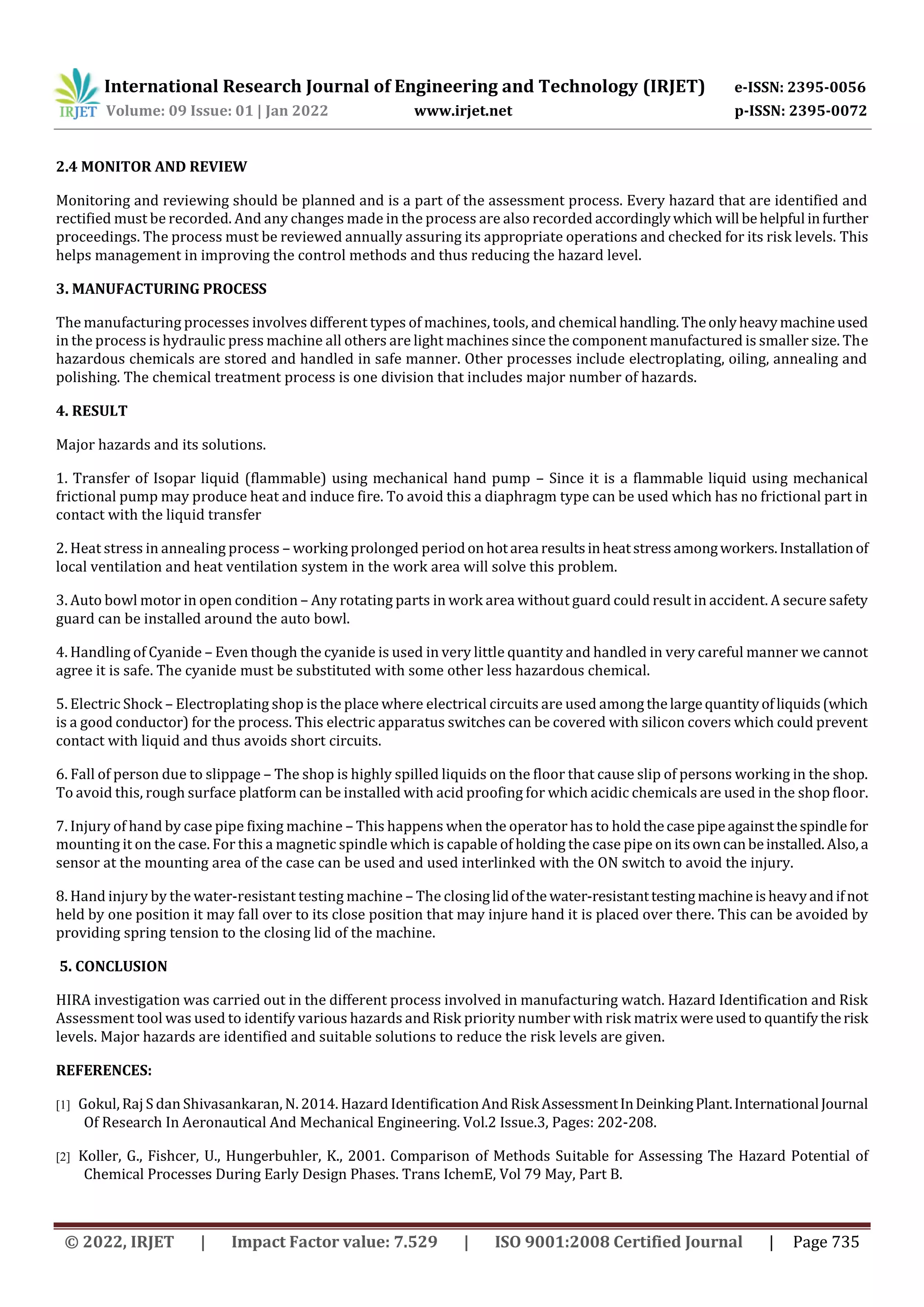 HAZARD IDENTIFICATION AND RISK ASSESSMENT IN WATCH MANUFACTURING ...