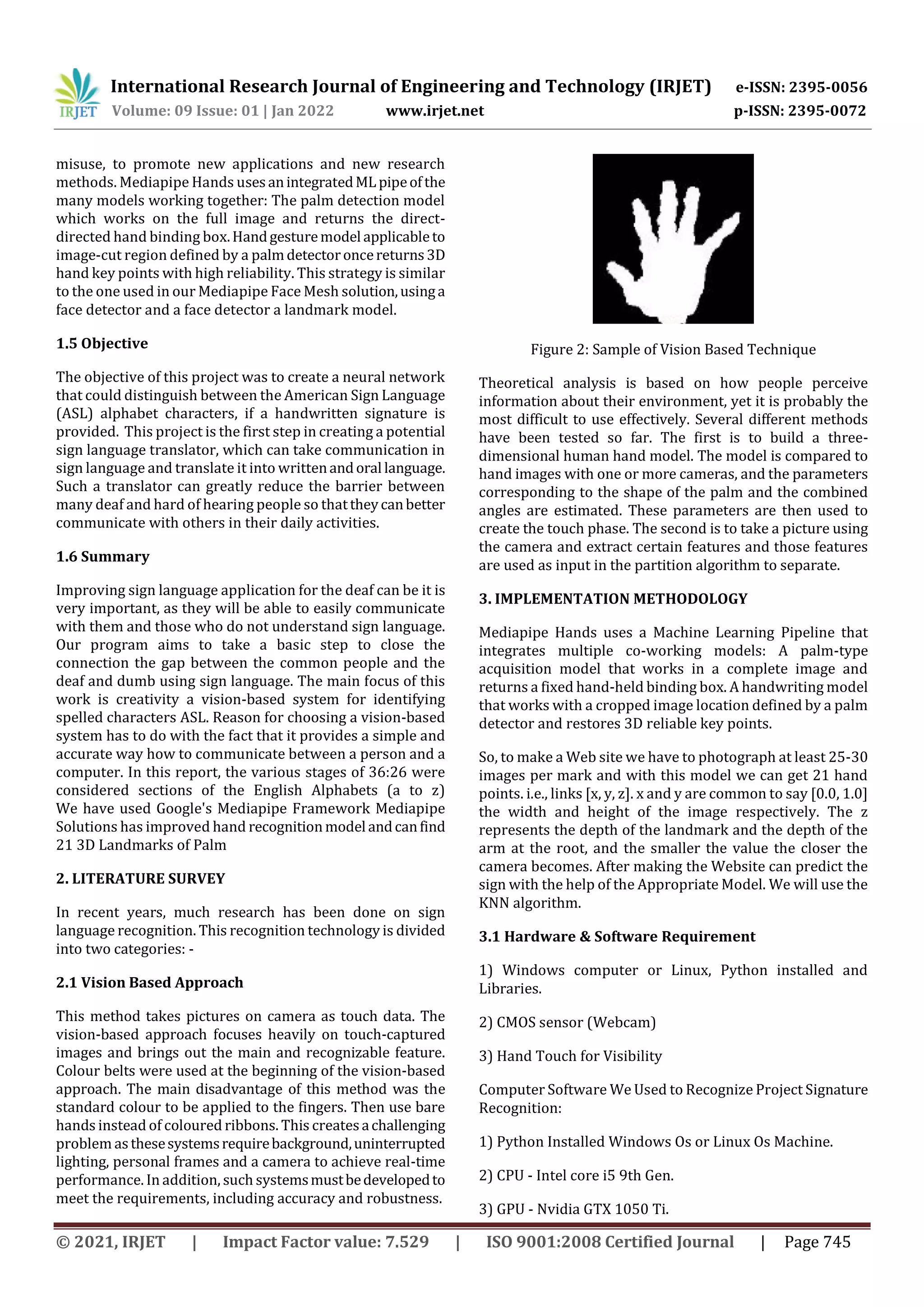 Sign Language Recognition using Mediapipe | PDF