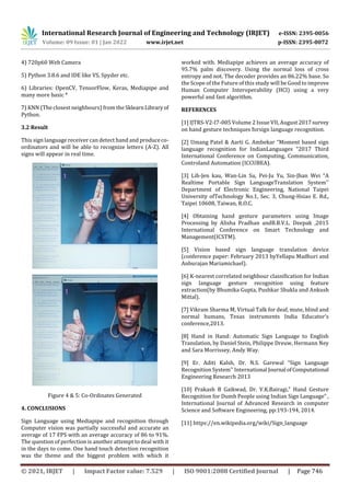 Sign Language Recognition using Mediapipe | PDF