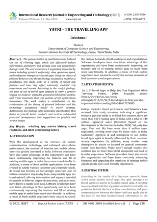 YATRI - THE TRAVELLING APP | PDF | Operating Systems | Computer Software and Applications