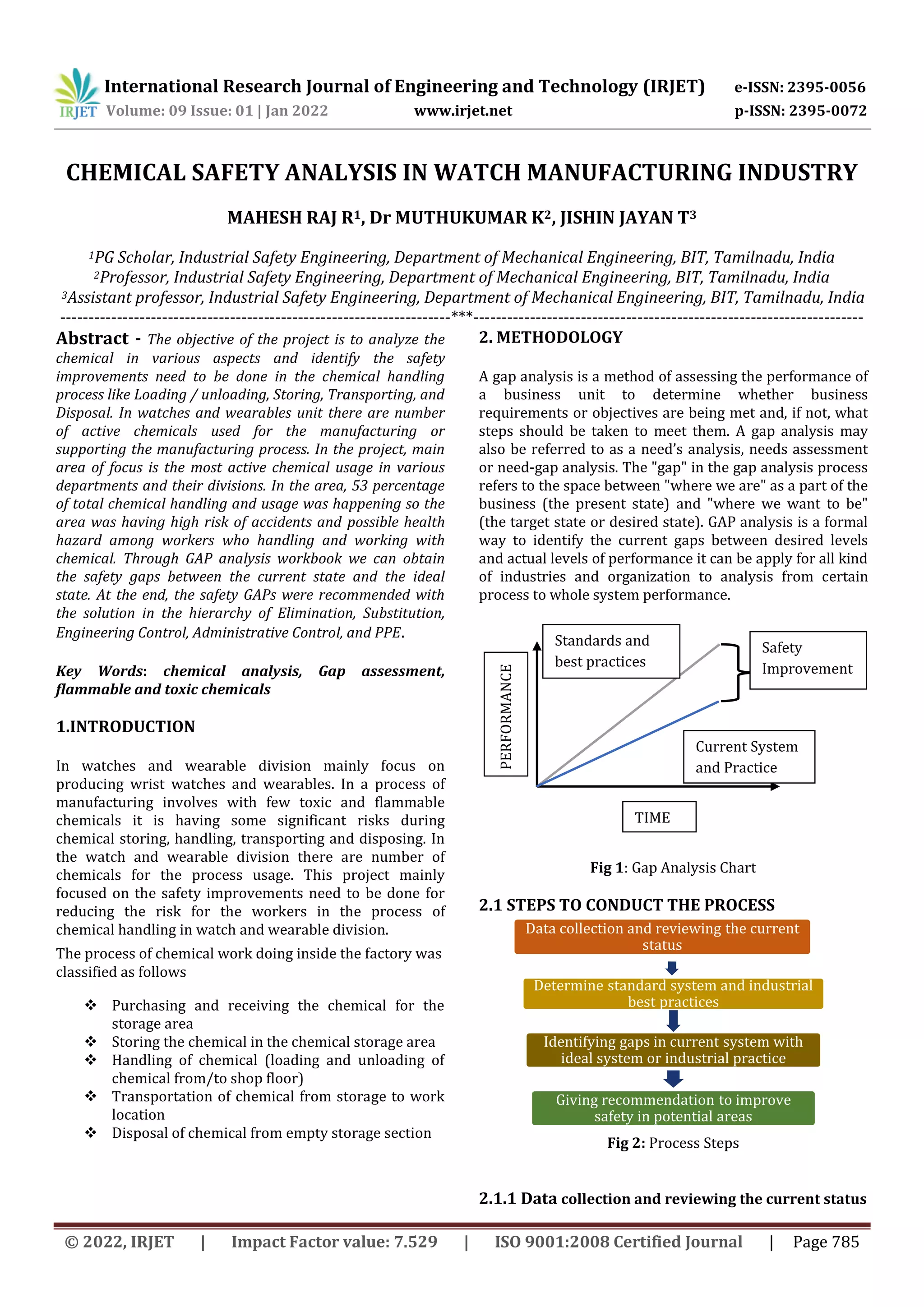 CHEMICAL SAFETY ANALYSIS IN WATCH MANUFACTURING INDUSTRY | PDF