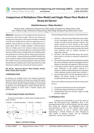 Comparison of Multiphase Flow Model and Single-Phase Flow Model of Steam Jet Ejector | PDF ...