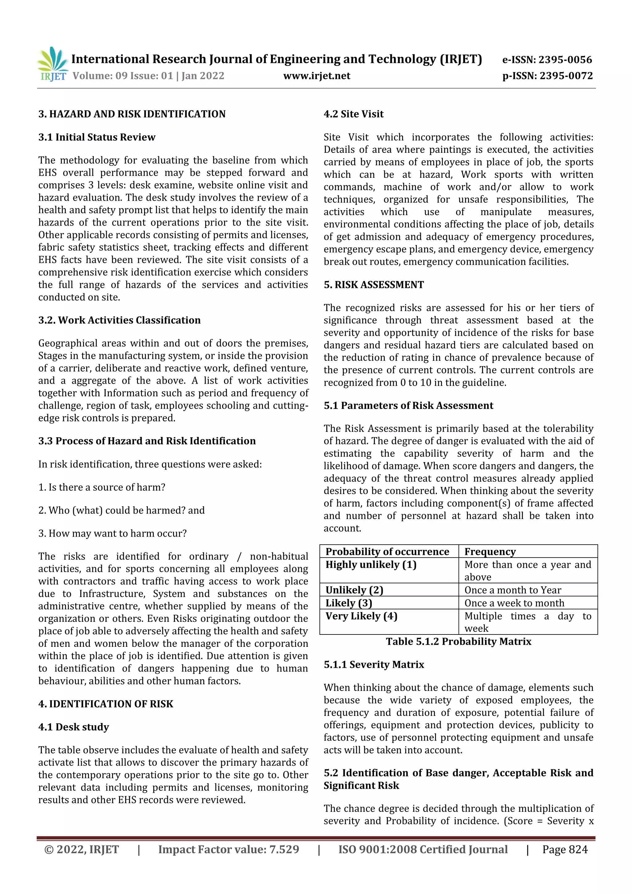 HAZARD IDENTIFICATION AND RISK ASSESSMENT IN AUTO COMPONENTS ...