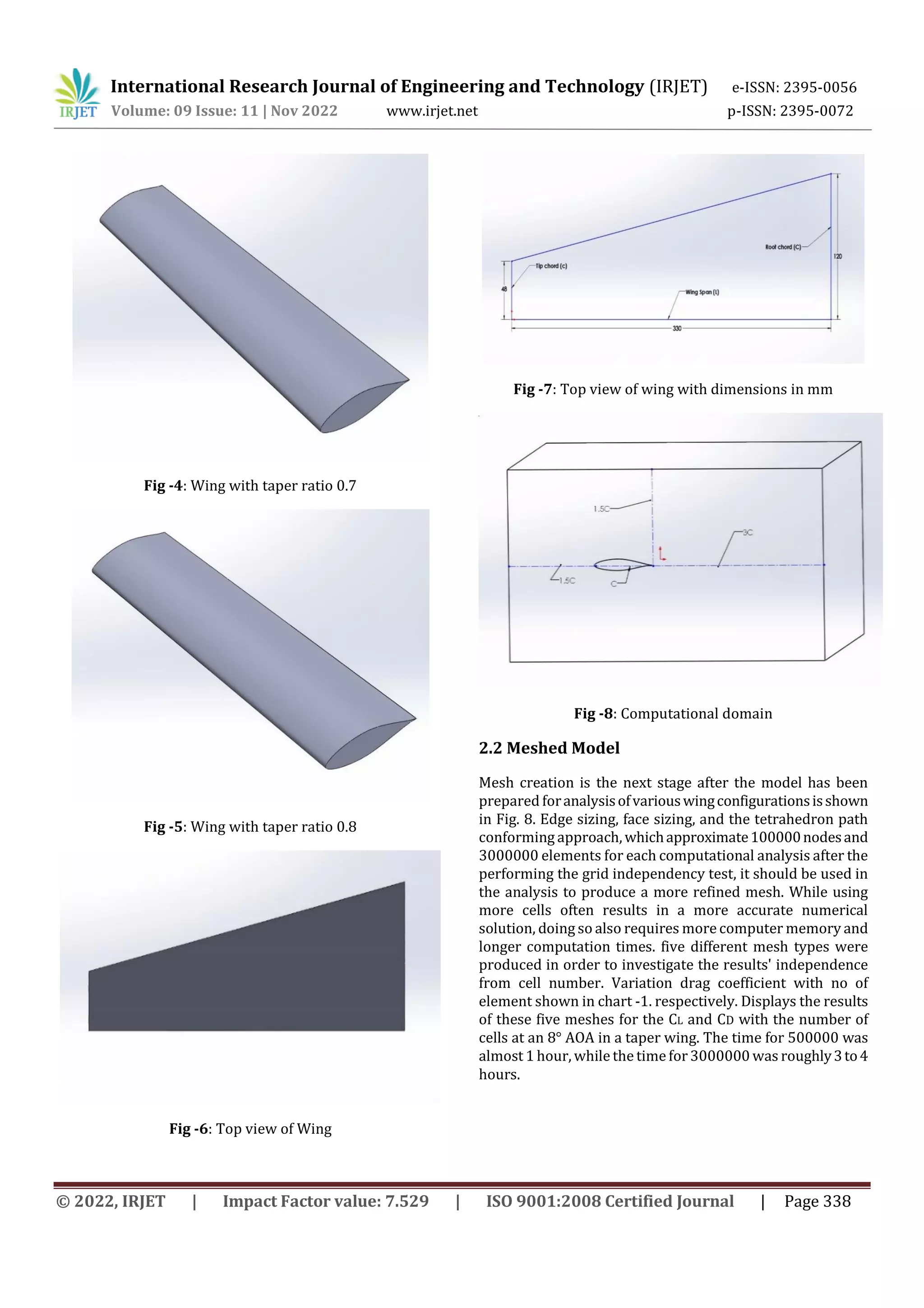 CFD-based numerical analysis of the aerodynamic effects of a Taper wing ...