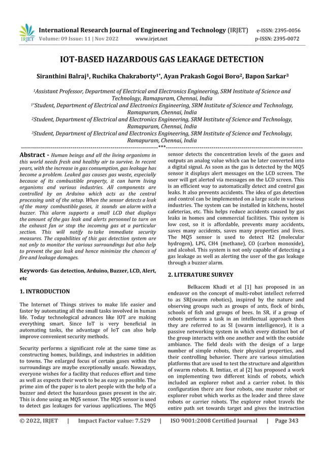 IOT-BASED HAZARDOUS GAS LEAKAGE DETECTION | PDF