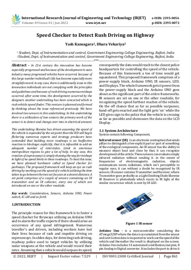 Speed Checker to Detect Rush Driving on Highway | PDF