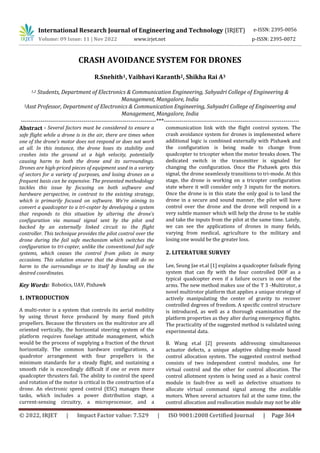 CRASH AVOIDANCE SYSTEM FOR DRONES | PDF
