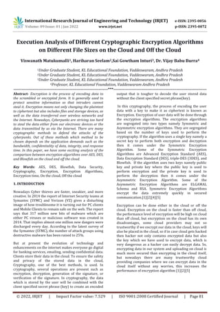 Execution Analysis of Different Cryptographic Encryption Algorithms on Different File Sizes on ...
