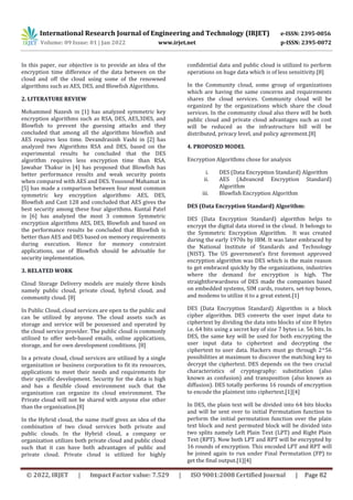 Execution Analysis of Different Cryptographic Encryption Algorithms on Different File Sizes on ...