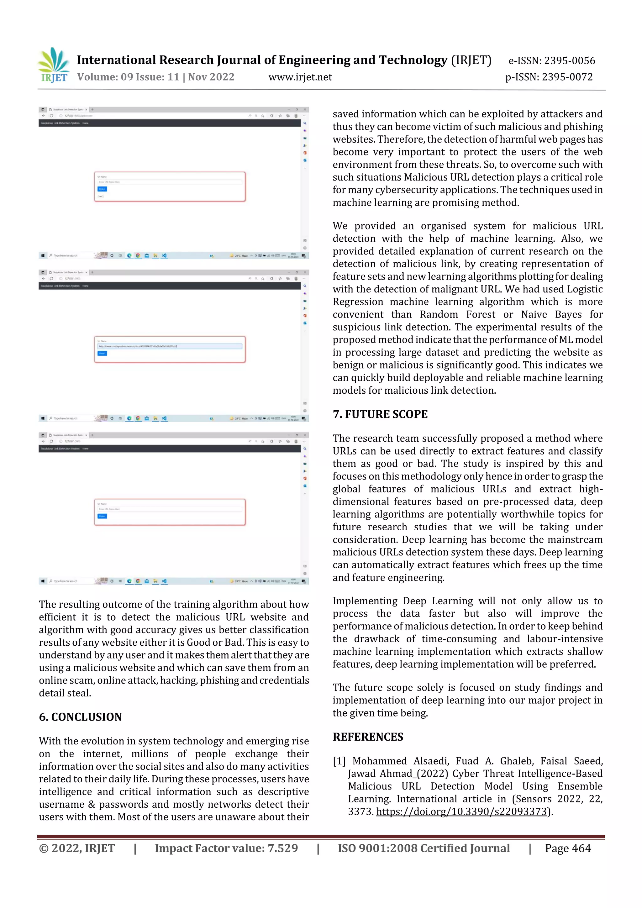 Malicious Link Detection System | PDF | Internet | Computing