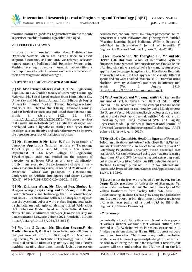 Malicious Link Detection System | PDF | Internet | Computing