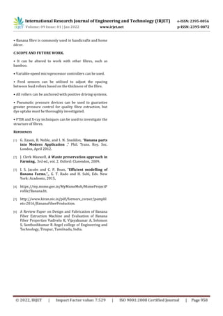 Banana Fiber Extraction Machine | PDF