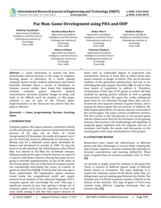 Pac Man: Game Development using PDA and OOP | PDF
