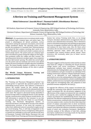 A Review on Training and Placement Management System | PDF