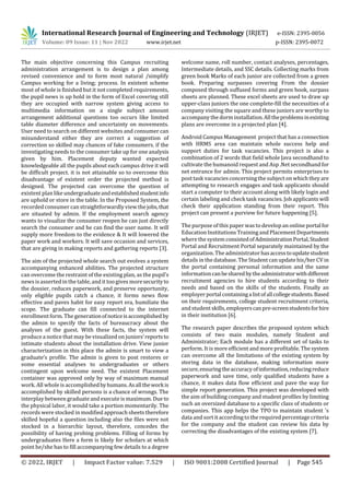 A Review on Training and Placement Management System | PDF