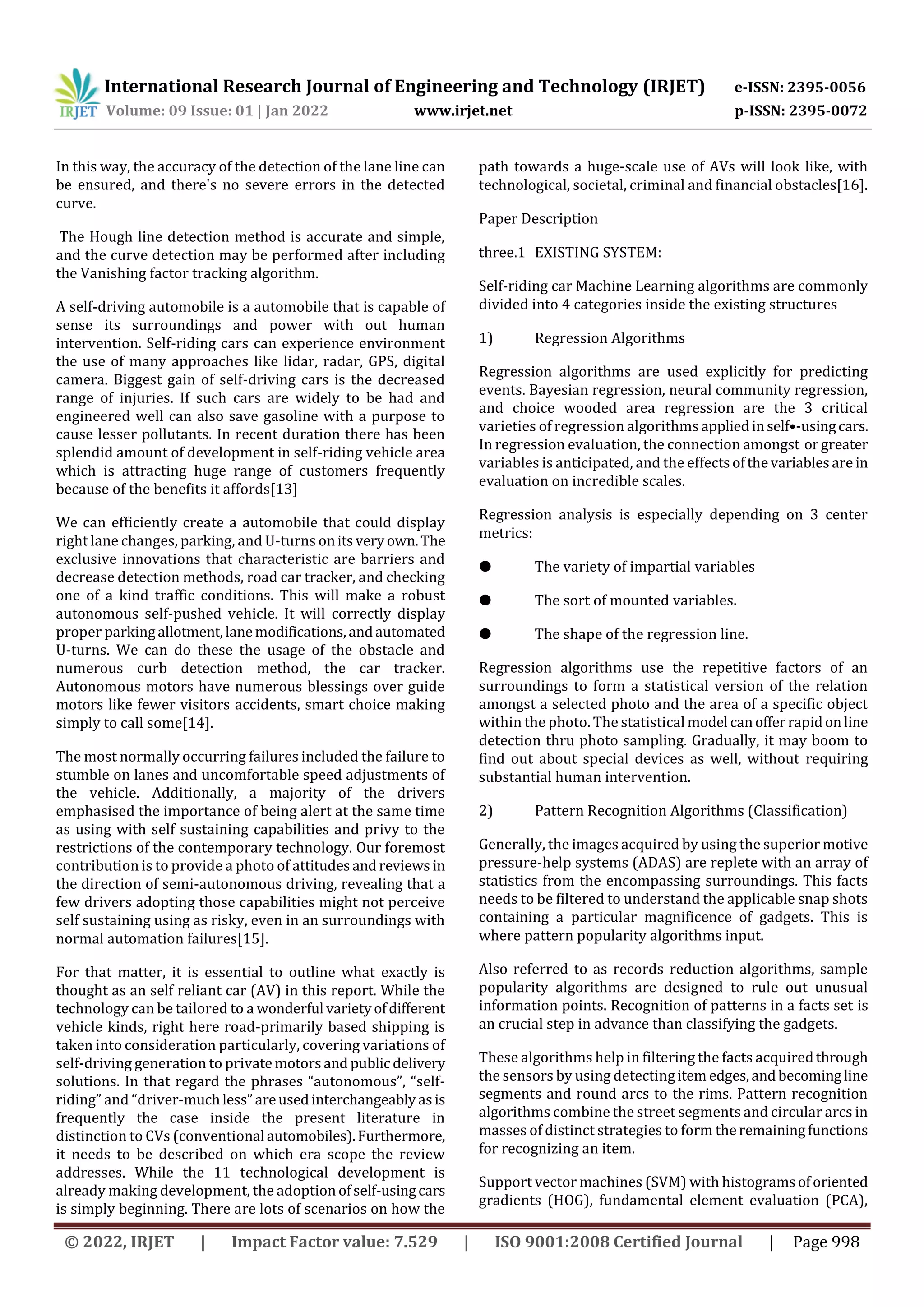 Self-Driving Car to Drive Autonomously using Image Processing and Deep ...