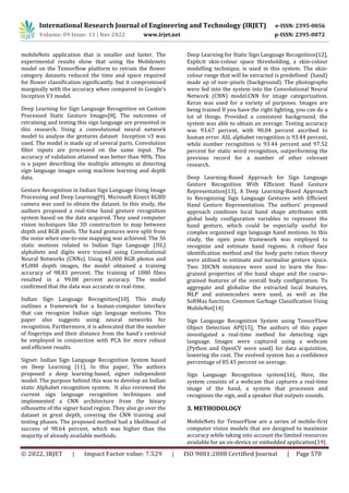 Sign Language Recognition using Deep Learning | PDF