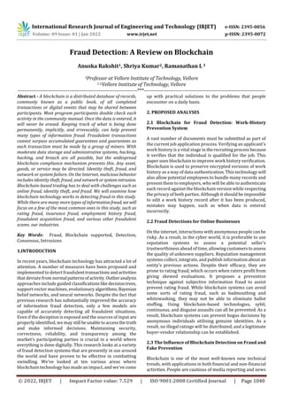 Fraud Detection: A Review on Blockchain | PDF